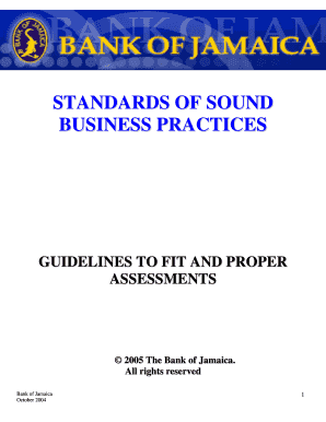 Fillable Online STANDARDS OF SOUND BUSINESS PRACTICES GUIDELINES TO FIT ...