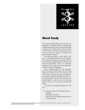 Fillable Online lcps Word Study Fax Email Print - pdfFiller