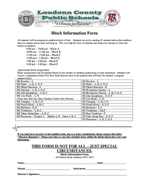Fillable Online lcps Block Information Form - lcps Fax Email Print ...