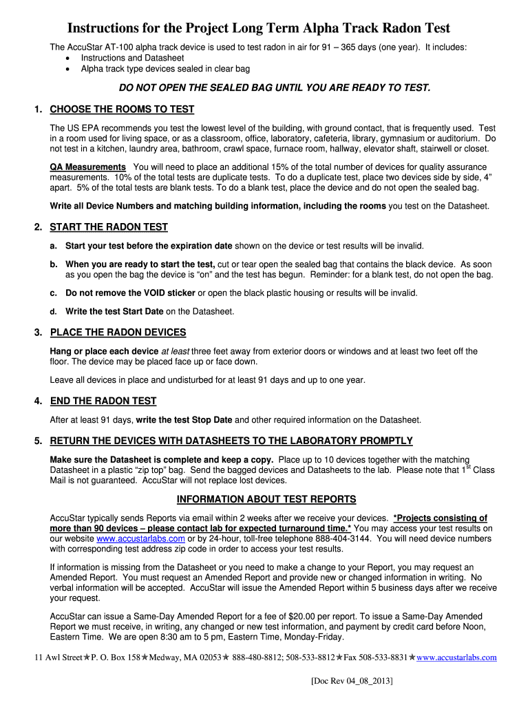 Fillable Online Instructions for the Project Long Term Alpha Track ...