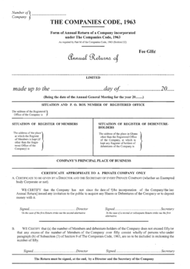 Fillable Online Sample Annual Return Form for Company Fax Email Print ...