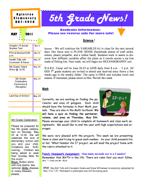 Fillable Online auburnschools 5th Grade News Fax Email Print - pdfFiller