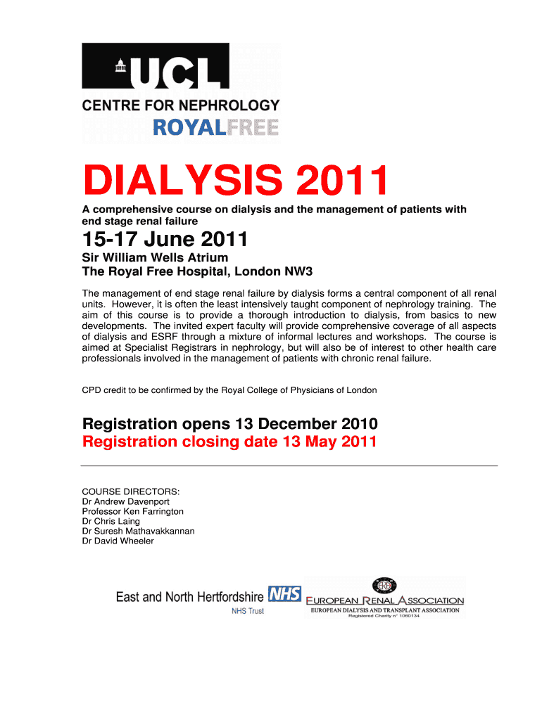 Fillable Online DIALYSIS 2011 Fax Email Print - pdfFiller