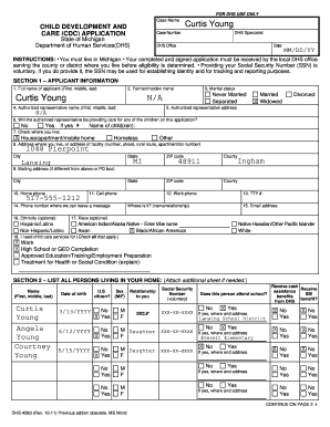 Fillable Online mfia state mi DHS- 4583 Application - Department of ...