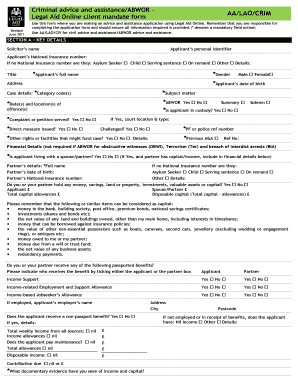 Criminal Advice And Assistance/ABWOR Legal Aid Online Client Mandate ...