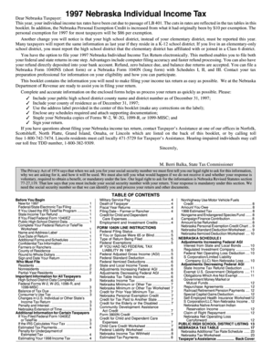 Fillable Online 1997 Nebraska Individual Income Tax Dear Nebraska ...