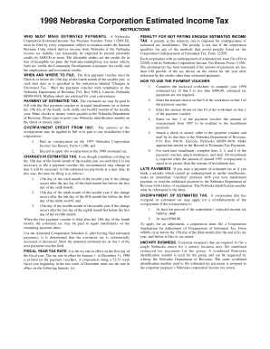 Fillable Online Form 1120N-ES - 1998 Nebraska Corporation Estimated ...