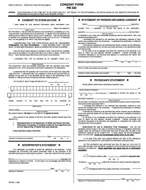 Fillable Online ccah-alliance CONSENT FORM PM 330 - Medi-Cal - State of ...
