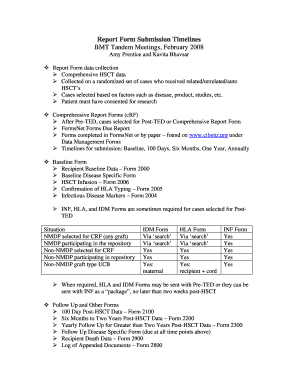 Fillable Online cibmtr Report Form Submission Timelines BMT Tandem ...