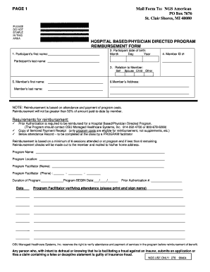 Fillable Online hr osu NGS Claim Form - Hospital Based/Physician ...