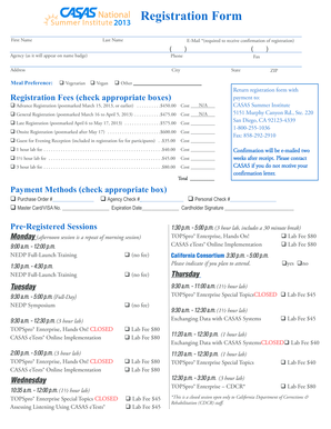 Fillable Online casas Registration Form - Casas - casas Fax Email Print ...