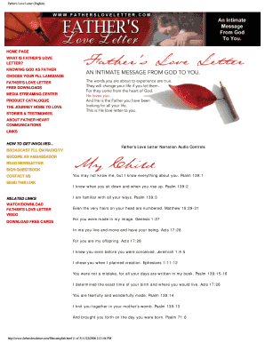 Fillable Online Father's Love Letter (English) Fax Email Print - pdfFiller