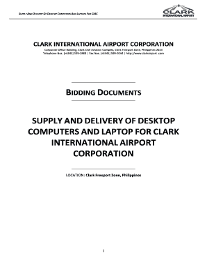 Fillable Online SUPPLY AND DELIVERY OF DESKTOP COMPUTERS AND LAPTOPS FOR CIAC CLARK ...