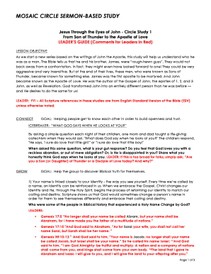 Fillable Online mosaicchurch MOSAIC CIRCLE SERMON-BASED STUDY - mosaicchurch Fax Email Print ...