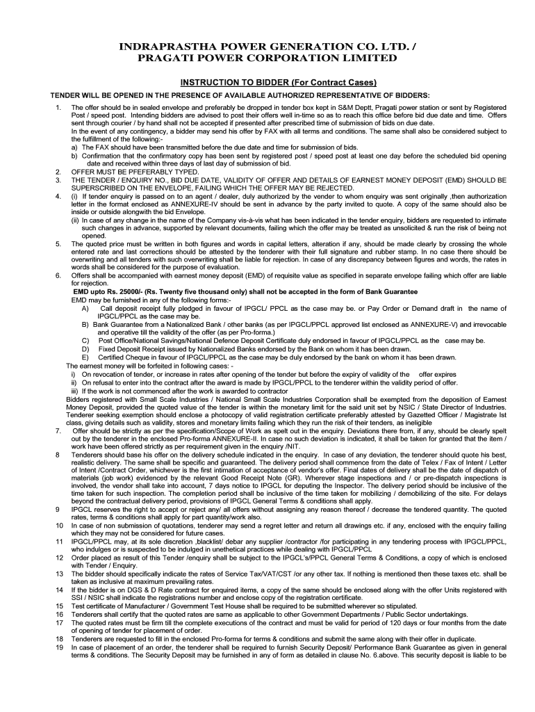 Fillable Online ipgcl-ppcl nic INDRAPRASTHA POWER GENERATION CO LTD ...