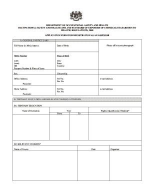 Fillable Online DEPARTMENT OF OCCUPATIONAL SAFETY AND HEALTH ...