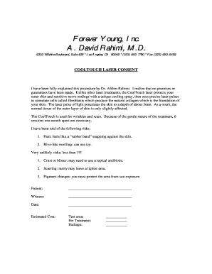 Fillable Online foreveryoung Cool Touch Patient Consent Form PDF ...