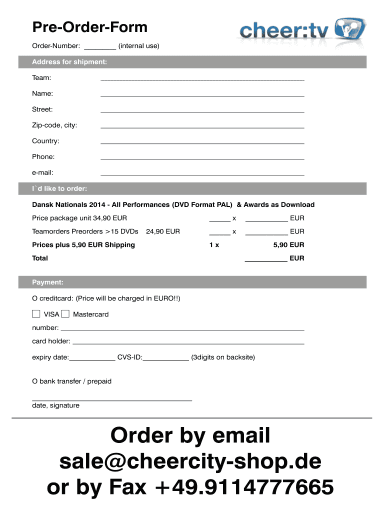 Fillable Online daff Pre-Order-Form - bDAFFb Fax Email Print - pdfFiller