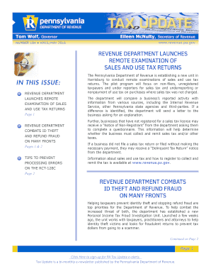 Fillable Online REVENUE DEPARTMENT LAUNCHES Fax Email Print - pdfFiller