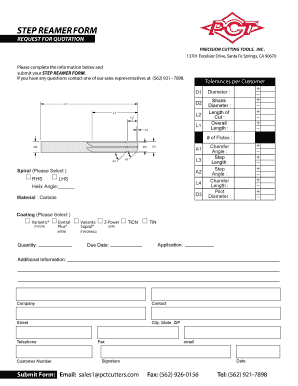 Fillable Online PCT step reamer form udate Fax Email Print - pdfFiller