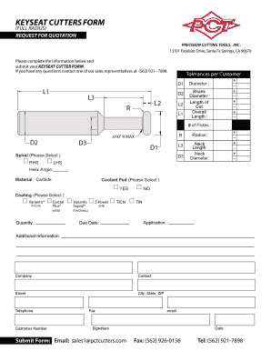Fillable Online KEYSEAT CUTTERS FORM Fax Email Print - pdfFiller