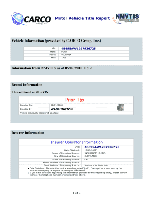 Fillable Online Motor Vehicle Title Report Fax Email Print - pdfFiller