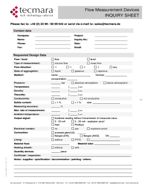 Fillable Online Flow Measurement Devices INQUIRY SHEET - btecmarabbcomb ...