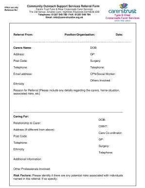 Fillable Online carerstrusttw org Community Outreach Support Services ...