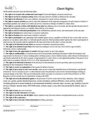 Fillable Online homefull Client Rights - bHomefullb Fax Email Print ...