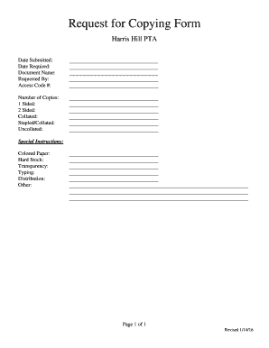 Fillable Online harrishill-pta Request For Copies Form - Harris Hill ...