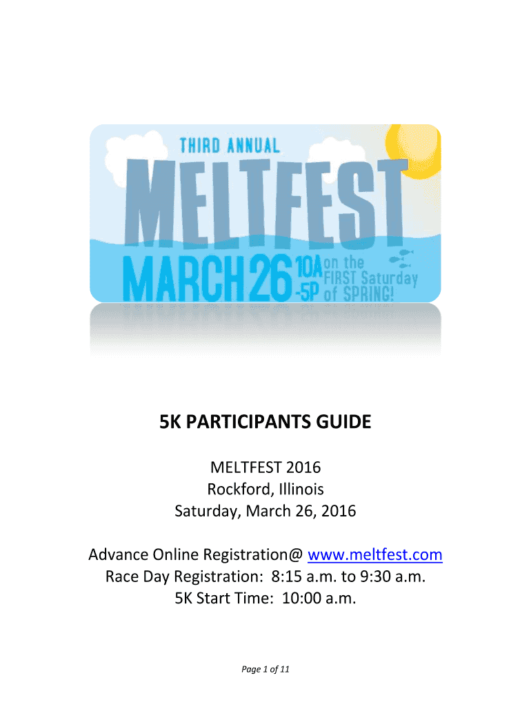 Fillable Online 5K PARTICIPANTS GUIDE Fax Email Print - pdfFiller