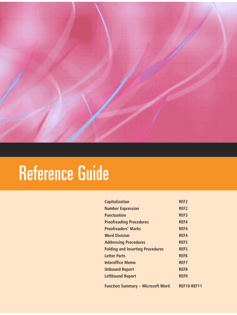 Fillable Online Reference Guide - College Keyboarding - Cengage ...