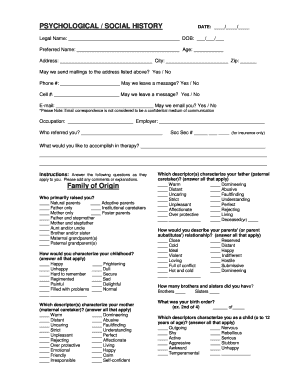 Fillable Online Intake Form - ProFound Therapy Fax Email Print - pdfFiller