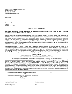 Fillable Online 2014 ANNUAL MEETING - blakewoodparktwobbcomb Fax Email ...