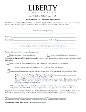 Fillable Online liberty Aviation Requirement bFormb - Liberty ...