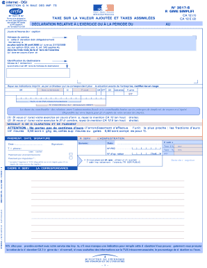 Remplissable En Ligne N 3517-S Taxe sur la valeur ajoute et taxes assimiles Fax Email Imprimer ...