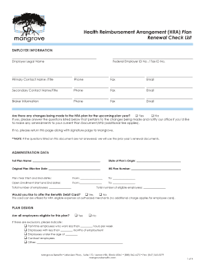Fillable Online HRA Plan Checklist - Asure Software Fax Email Print ...
