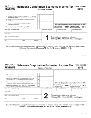 Fillable Online Nebraska Corporation Estimated Income Tax Payment ...