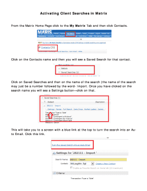 Fillable Online Activating Client Searches in Matrix Fax Email Print ...