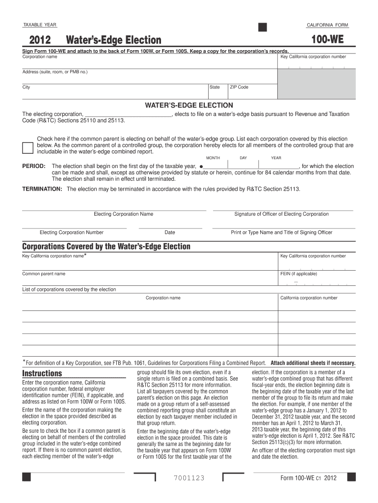 Fillable Online BForm 100b-WE bFormb - TaxFormFinderorg Fax Email Print - pdfFiller