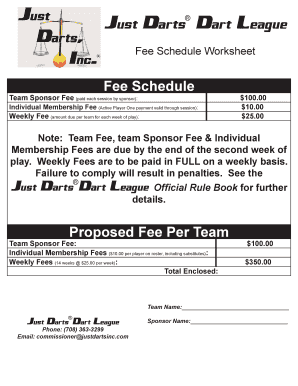 Fillable Online Fee Schedule Worksheet Fax Email Print - pdfFiller