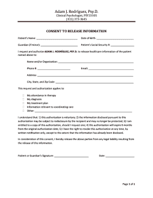 Fillable Online CONSENT TO RELEASE INFORMATION - bdradamrodriguezbbcomb ...