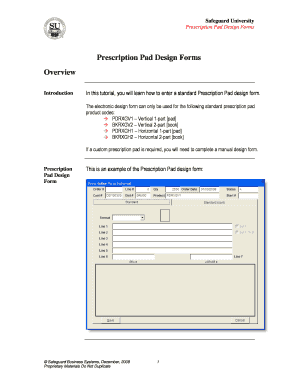 Fillable Online Prescription Pad Design Forms Overview Fax Email Print ...