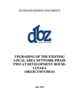 Fillable Online dbz co STANDARD BIDDING DOCUMENTS - bDBZb Development Bank of Zambia - dbz co ...