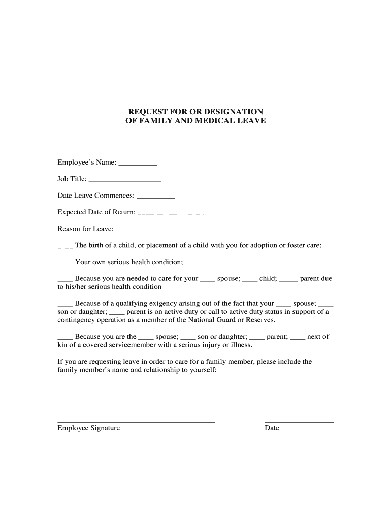 Fillable Online portal servicenet Request for or designation of family ...