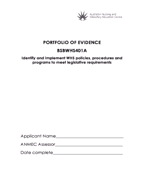 Fillable Online anmfsa-cpd org Portfolio of evidence bsbwhs401a - Free ...