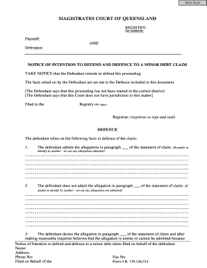 Fillable Online Uniform Civil Procedure Rules - Form 4 UCPR Form 4 Fax ...