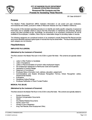 Fillable Online Personnel File Contents and the Fax Email Print - pdfFiller