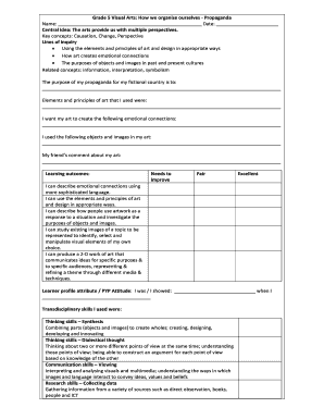 Fillable Online blogs ibo Grade 5 Visual Arts: How we organize ...