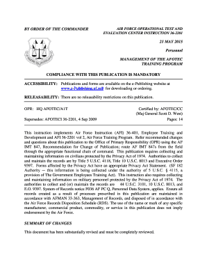 Fillable Online AIR FORCE OPERATIONAL TEST AND Fax Email Print - pdfFiller